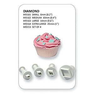 PME Diamond Plunger Cutters, Small, Medium, Large and XL Sizes, Set of 4