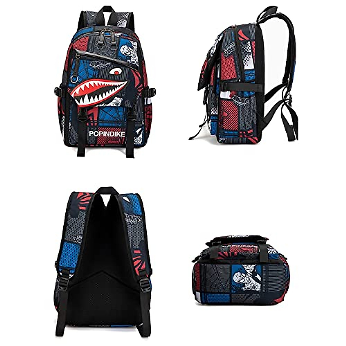 Hymfgdg Shark Backpacks for Teen Laptop Backpack for School Waterproof Travel Backpack with Adjustable Strap (16Inches)