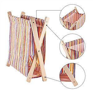 PH PandaHall Fold-Up Wooden Yarn Mini Arts Caddy Organization Storage Tangle Free Yarn Caddy Bag Organizer Folding Basket for Knitting, Yarn, Crotchet 10.9x9.8x7.5 Inch