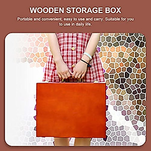 Wakauto Artist Storage Box Wood Artist Tool Brush Storage Box Holder Case Organizer for Pastels Pencils Pens Markers Brushes Jewelry Makeup DIY Crafts