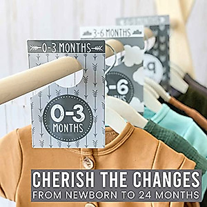 6 Hanger Dividers Baby Closet Size Dividers - Gray Closet Organizer Baby Closet Dividers, Baby Closet Organizer For Nursery Organization, Baby Essentials For Newborn Essentials, Nursery Closet Divider