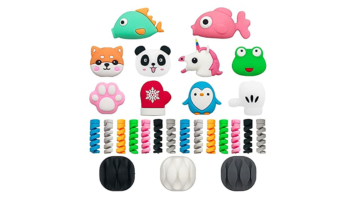 Cute Animal Cable Protectors for iPhone/USB Chargers | 27 Pcs