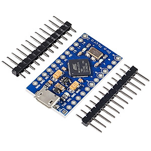 Diitao 2PACK Pro Micro 5V 16MHz Atmega32U4 Bootloadered IDE Micro USB Pro Micro Development Board Microcontroller Pro Micro Serial Connection with 2-Row Pins Header