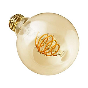Euri Lighting VG25-3020ad, Dimmable LED G25 Filament, 4.5W, 250lm, 80 CRI, Warm White (2200K), 320° Beam, E26, 120V, Amber Glass, Wet Rated, UL, 2YR, 15K HR WTY, One Count