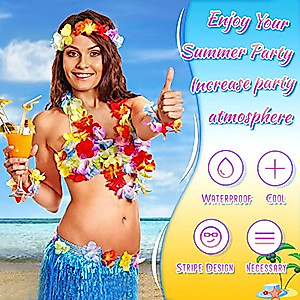 60 Pcs Hawaiian Luau Hula Skirts Decorations , Hawaiian Grass Skirts Leis Necklaces Bracelets for Tropical Beach Party Holiday Party Favor Decorations Tropical Themed Party Dance,Festive Occasions