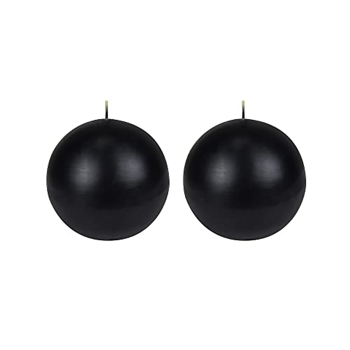 Zest Candle 2-Piece Ball Candles, 4-Inch, Black