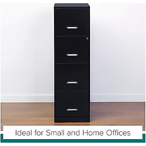 Scranton & Co 18" 4 Drawer Metal Letter File Cabinet in Black