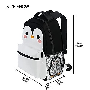 Kcldeci Penguin Laptop Backpack Student Backpacks School Bag Bookbag Travel Daypack Shoulder Bag Fits 14inch Laptop
