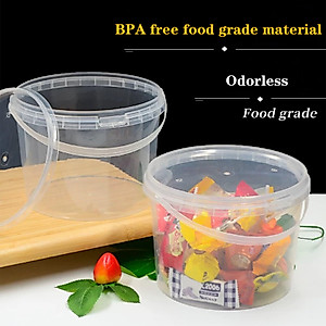 SHPii 68 oz Ice Cream Tub with Lid, Tamper Proof, BPA Free, Freezer and Microwave Safe Food Storage Container, Reusable Airtight Container, Leak Proof Tub for Snacks Deli Fruits, Drinks.(10 pack)