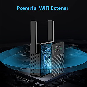 Blueshadow WiFi Extender, Dual Band WiFi Repeater Connects 20 Devices Wall Through Strong AC1200 WiFi Extender Booster Wireless Signal Range Extender That Cover Up to 1000 Sq. Ft