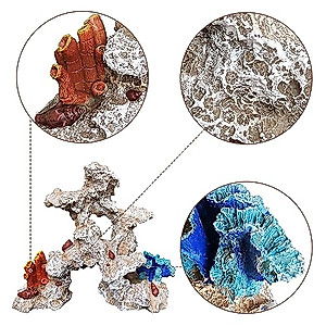 majoywoo Coral Reef for Aquarium Decor, Artificial Resin Fish Tank Decor, Goldfish Betta Fish Hideout, White