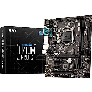 MSI H410M PRO-C ProSeries Motherboard (mATX, 10th Gen Intel Core, LGA 1200 Socket, DDR4, M.2 Slot, USB 3.2 Gen 2, 2.5G LAN, D-Sub/DVI/HDMI/DP)