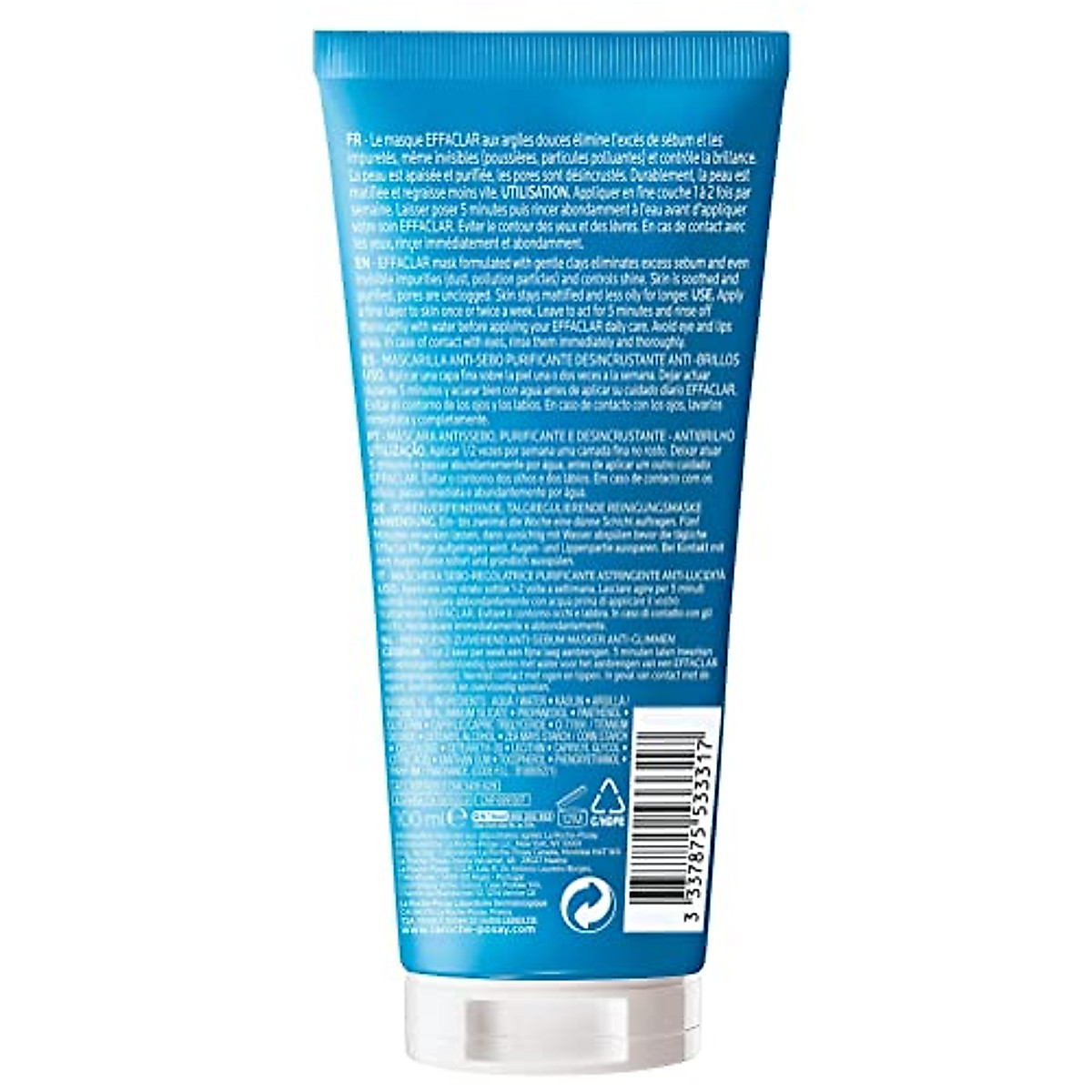 La Roche-Posay Effaclar Clarifying Clay Face Mask for Oily Skin, Unclogs Pores and Controls Shine Without Over-Drying, Packaging May Vary