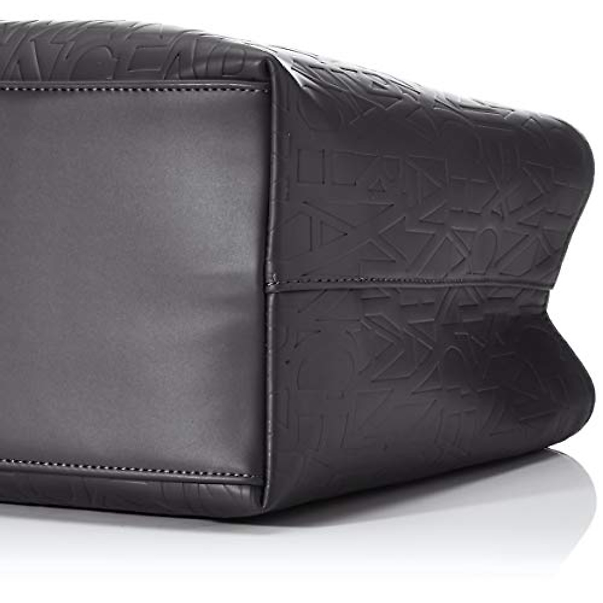 A|X ARMANI EXCHANGE womens Medium Logo All Over Debossed Open Shopping Satchel Bag, Neroblack, One Size US