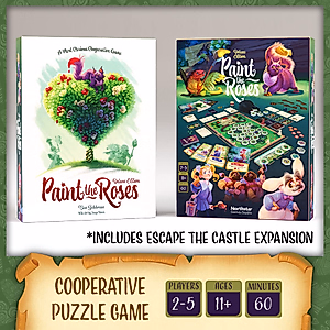 North Star Games - Paint The Roses Deluxe Board Game - Alice in Wonderland Strategy Puzzle Board Game - 2 to 5 Players - Average Playtime 60 Minutes