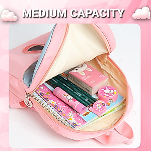 Cute Toddler Backpack for Girls, Mini Baby Girl Backpack for Toddler Girls Toys 2 3 4 5 6 years old, Little Doll Stuffed Animal kids Plush Backpack(Pink)