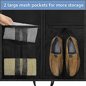 Shenehsmp 43" Garment Bags Heavy Duty Suit Bags for Travel Hanging Clothes Closet Storage, 4" Gussetes with Pockets and 2 Carry Handles, Protector for Coat, Dress, Jacket, Shirts, 3 Packs