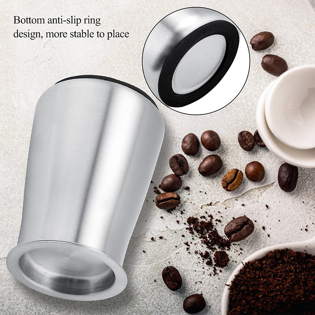 Joyzan Powder Sugar Shaker, Stainless Steel Coffee Grind Sifter Sieve Fine Mesh Tea Infuser Mesh Strainer Ground Filter Container Receiver Pot Making Accessory Cups Steep Espresso Cappuccino Latte