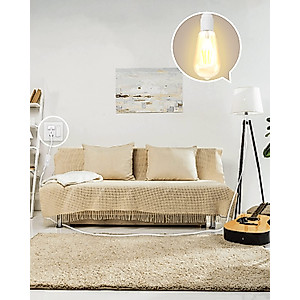 HUIBONA Plug in Hanging Light Cord,E26/E27 Extension Hanging Plug in Light Sockt, 2-Pack 15FT Pendant Light Socket Kits White for Kitchen Bedroom Farmhous.