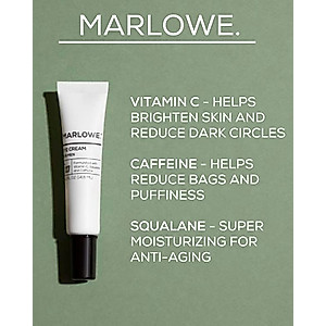 MARLOWE. No. 127 Mens Eye Cream with Vitamin C, Caffeine and Moisturizing Squalane for Puffiness, Wrinkles & Dark Circles, Targeted Under Eye Skin Care, 0.5 FL Oz