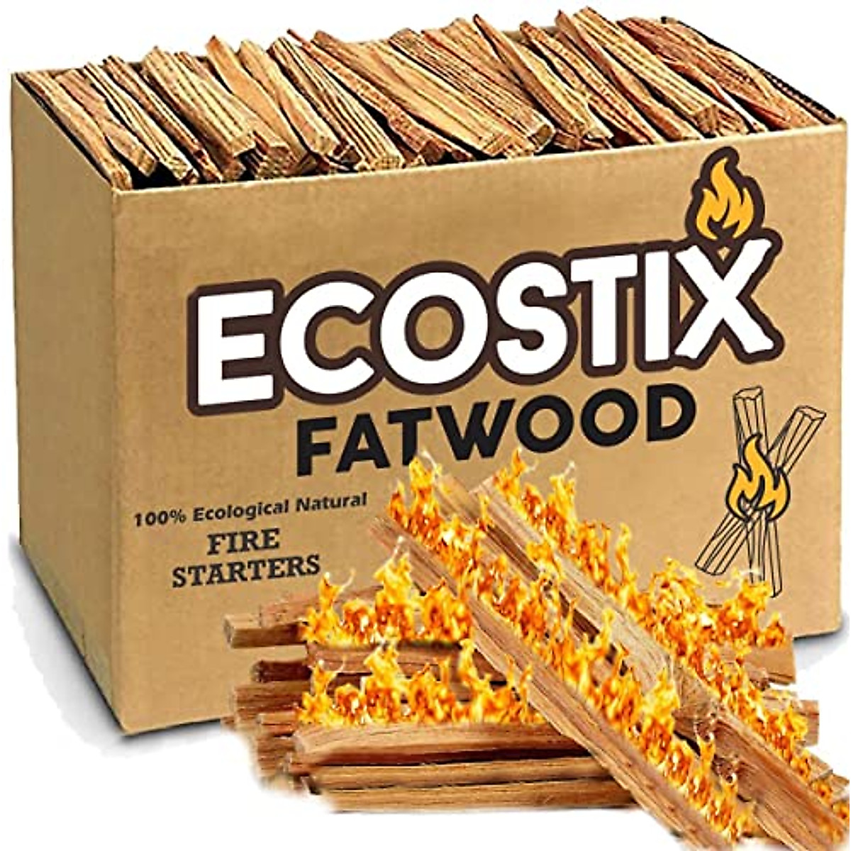 EasyGoProducts EGP-STIX-007 Eco-Stix Fatwood Fire Starter Kindling Firewood Sticks – Bulk Packaged Firestarters – 100% All Natural Resin Ocote 5LB, 5 Lbs