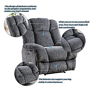 INZOY Electric Power Recliner Chair with USB Charge Port, Electric Reclining Recliner with Upholstered Seat, Overstuffed Single Sofa for Living Room Bedroom, Dark Grey