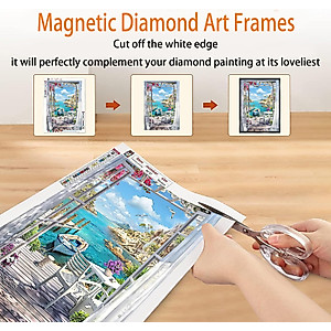Majreey Picture Frame, 12x16 Inch, 12 Pack (Black), Magnetic, Self-Adhesive, PVC, for Diamond Art, Pictures, Wall Mount, 30X40cm, Suitable for 10x14inch Picture