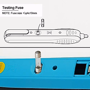ALLOSUN Christmas Light Tester Bulb&Fuse Checker Gun 12-600 V AC Repair Non Contact AC Voltage Tester Light Bulb Removal Tool Fuse Bulb Tester,Blue