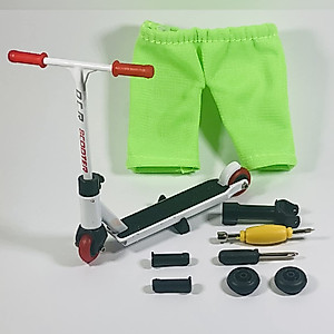 Yllo Professional Finger Scooter Toy Made of Alloy Metal with Changeable bar Grips, Rubberized Wheels, and Two Piece Fork. for use Fingerboard Obstacles, Fingerboard Parks, and competitions. - White