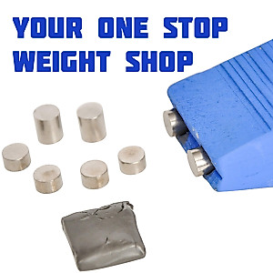 Complete Tungsten Canopy Weight Kit for Your Pinewood Car, 4 Ounces, Reusable Incremental Weights and Tungsten Putty, All Your Derby or Awana Grand Prix Weights in One Set