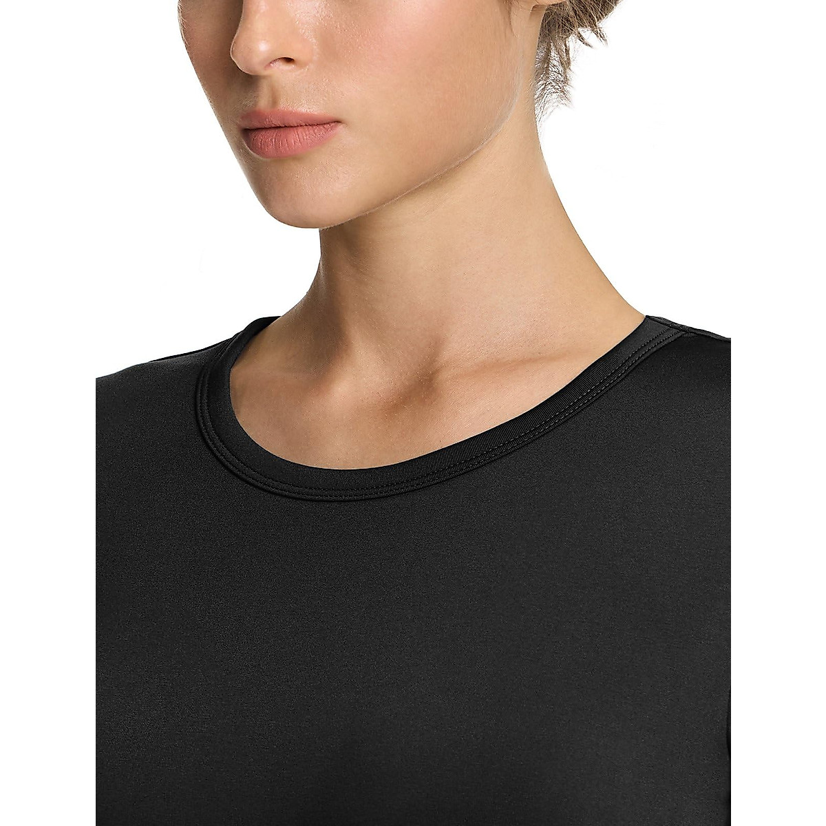 TSLA Women's Thermal Underwear Set, Soft Fleece Lined Long Johns, Winter Warm Base Layer Top & Bottom, Fleece Set Black, Small