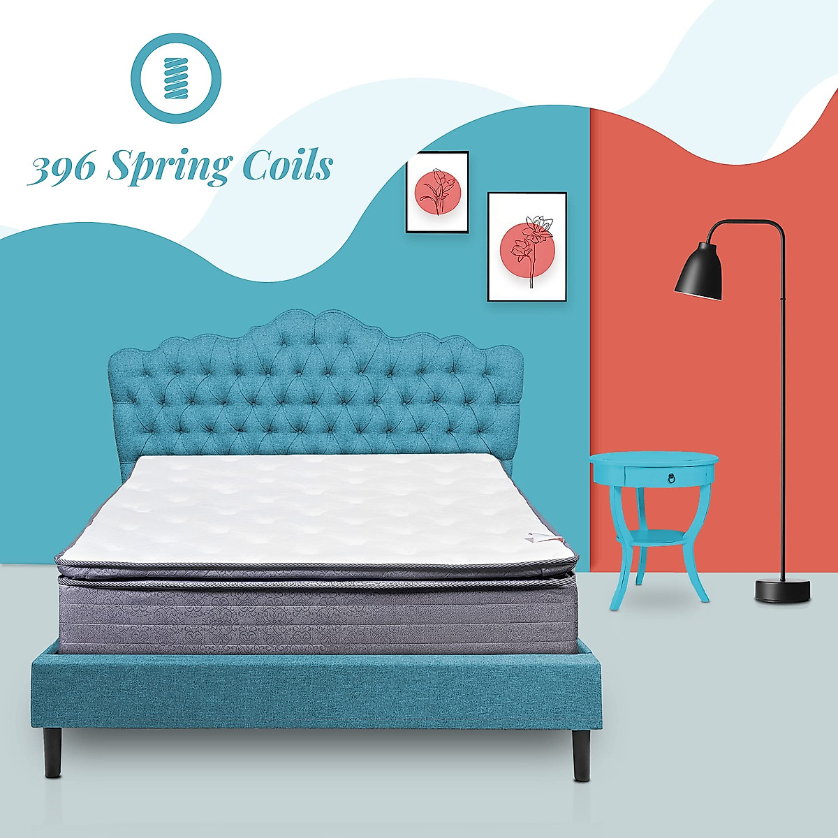 Greaton 10 Inch Foam Encased Mattress with 2-inch Pillow Top, Relaxing Mattresses for Proper Sleep, Pressure Relief, Supportive and Medium Firm Fully Assembled Bed, Full XL