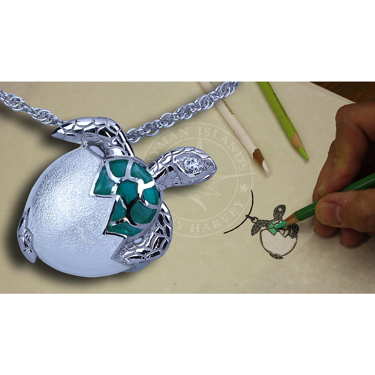 NAUTORA Hatchling Sea Turtle Necklace Crafted in Sterling Silver with 18 Inch Chain