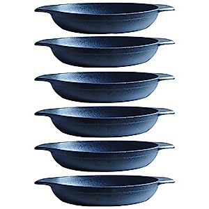 HAWOK Cast Iron Oval Mini Server 12oz Set of 6……