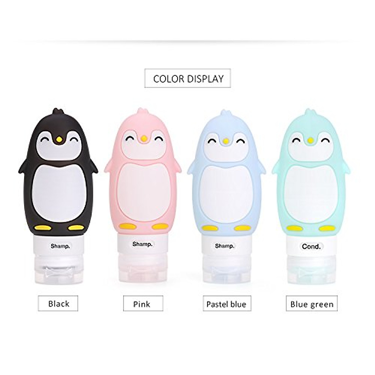 ZOESON Leak Proof Travel Bottles, 3oz Silicone Portable Toiletry Containers for Cosmetics Shampoo Lotion (4pcs/pack)