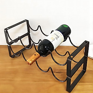 2-Tier Stackable Freestanding Wine Rack,Standing Bottles Holder Organizer,Wine Storage Shelf,Tabletop Stackable Wine Rack,Perfect for Bar,Wine Cellar,Basement,Cabinet,Pantry, etc,Hold 8 Bottles,Bronze