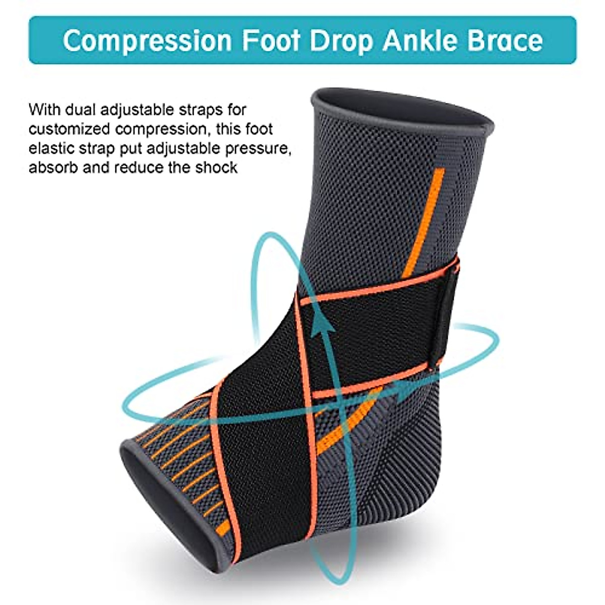 Ankle Support Brace, Breathable Plantar Fasciitis Sock with Arch Support Compression Ankle Brace Sleeve Elastic Foot Strap Guard Foot Brace for Sprained Ankle, Heel Pain Sports(Men's One Size (L))