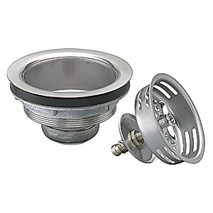 Keeney 1433SS 3-1/2-in dia Twist and Lock Sink Strainer with Basket, Stainless Steel