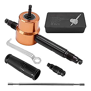 360 Degree Double Headed Sheet Metal Nibbler Drill Attachment Metal Cutter with Extra Punch and Die, 1 Cutting Hole Accessory and 1 Step Drill Bit