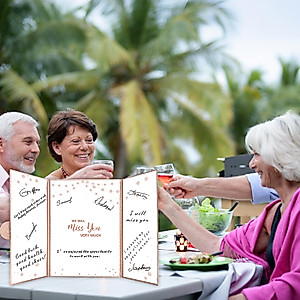 Holkcog Farewell Guest Book Alternative, Farewell Gifts for Coworkers Friends, Rose Gold We Will Miss You Signature Board, Happy Retirement Party Decorations, Going Away，Farewell Card for Women Men