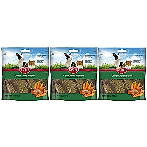 (3 Pack) Kaytee Nibblers Carrot Small Animal Treats, 5 Ounces Per Pack