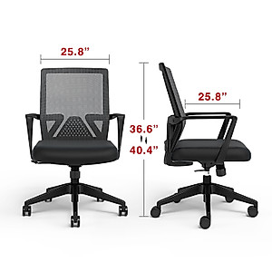 STAPLES Cartwright Fabric Swivel Task Chair, Ergonomic Office Chair with Adjustable Tilt Lock, Mesh Back and Lumbar Support, Black