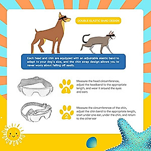 FranyyCo Small Dog Sunglasses UV Protective Glasses with Adjustable Straps, UV400 Certified, High Density Foam Frame, Goggles Windproof Dustproof Anti-Fog Glasses