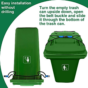 Trash Can Lock 2 PCS, Lid Lock for 30-50 Gal Outdoor Garbage Cans, Outdoor Trash Cans, Animal, Squirrel, Dog and Raccoon Proof