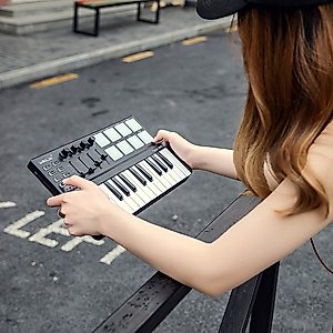 Btuty 25-Key MIDI Keyboard Panda mini Portable Mini Drum Pad MIDI Controller, USB