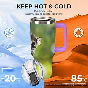 Australia Cute Sugar Glider Insulated Tumbler with Lid And Straw Stainless Steel Travel Coffee Mug 40oz Violet-style
