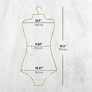 UTILE Lingerie Hangers Display Wire Metal Hangers Body Shape Bulk Hangers Gold Hangers for Clothes Bikini Swimwear Retail Hangers 10 Pack