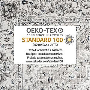 Home Dynamix Belmar Sterling Oriental Medallion Area Rug, Grey/Ivory, 5'2"x7'2" Rectangle