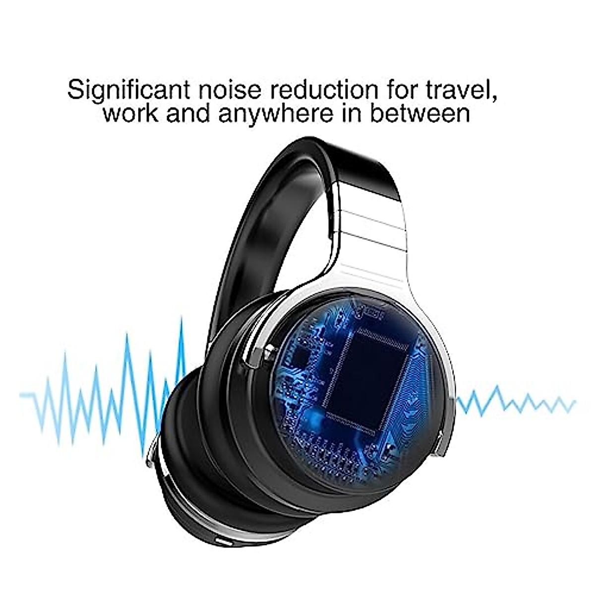 NALANY Active Noise Cancelling Wireless Bluetooth Headphones Deep Bass Stereo Bluetooth Headset with Microphone for Phone (Color : Purple)