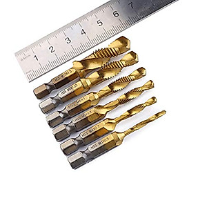 Angoily Holiday Candy Dish Precision Drill Bits 6pcs Tap Drill Bit Hex Shank Drill Bits Drill Bits Hex Shank Stubby Drill Bits Drilling Tool Complex HSS Drill Bits Mini Wooden Tongs